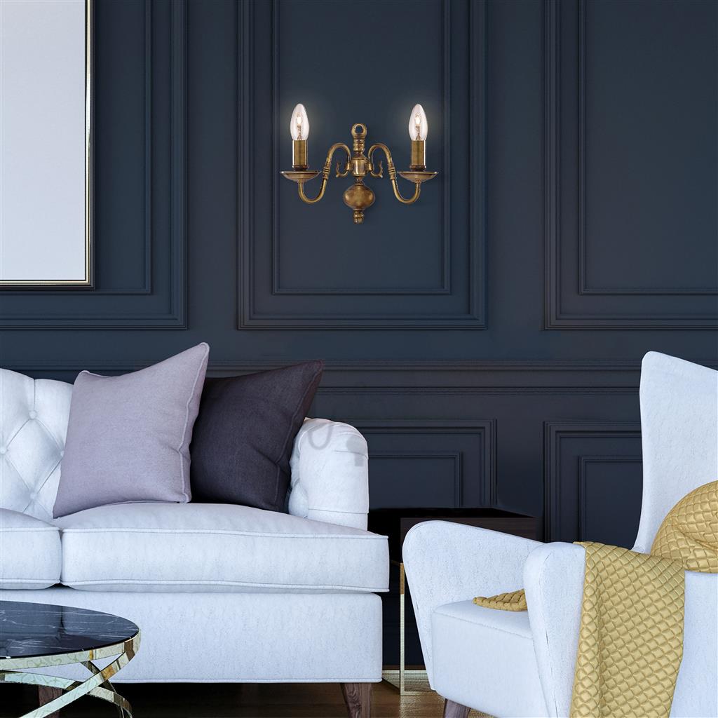 Flemish 2Lt Wall Light - Solid Brass Metal – Comet Lighting