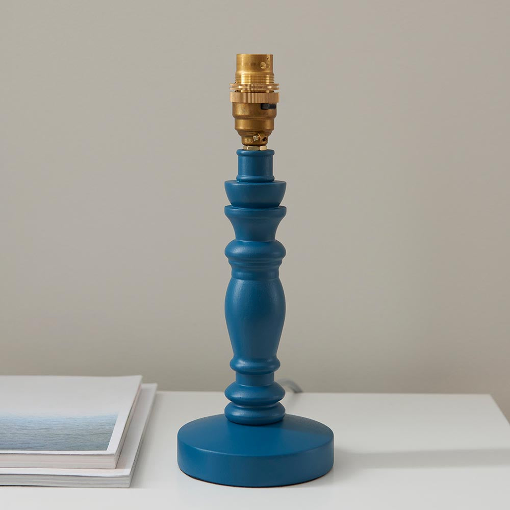 Bibury Table Lamp Base - Satin marlin blue – Comet Lighting