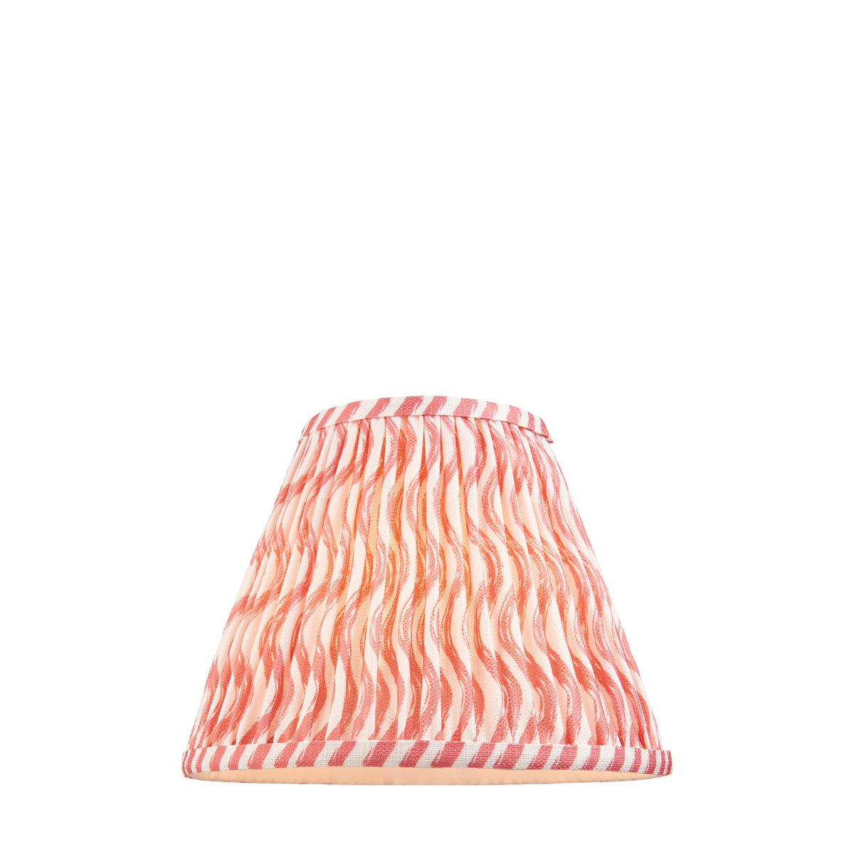 Ripple 25cm Tapered Lamp Shade - Coral Pink Ripple Linen Patterned ...