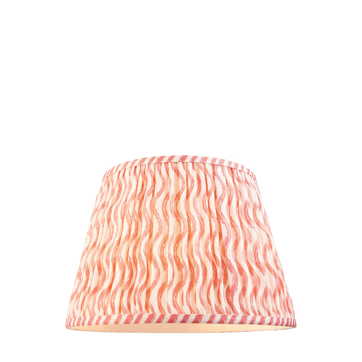 Ripple 35cm Tapered Shade - Coral Pink Ripple Patterned Linen Lamp Sha ...