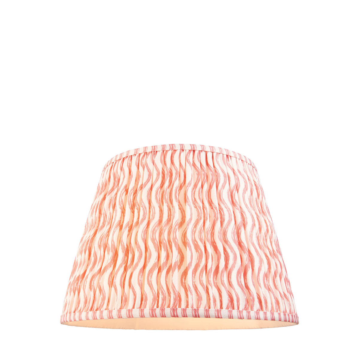 Ripple 40cm Tapered Shade - Coral Pink Ripple Patterned Linen Lamp Sha ...