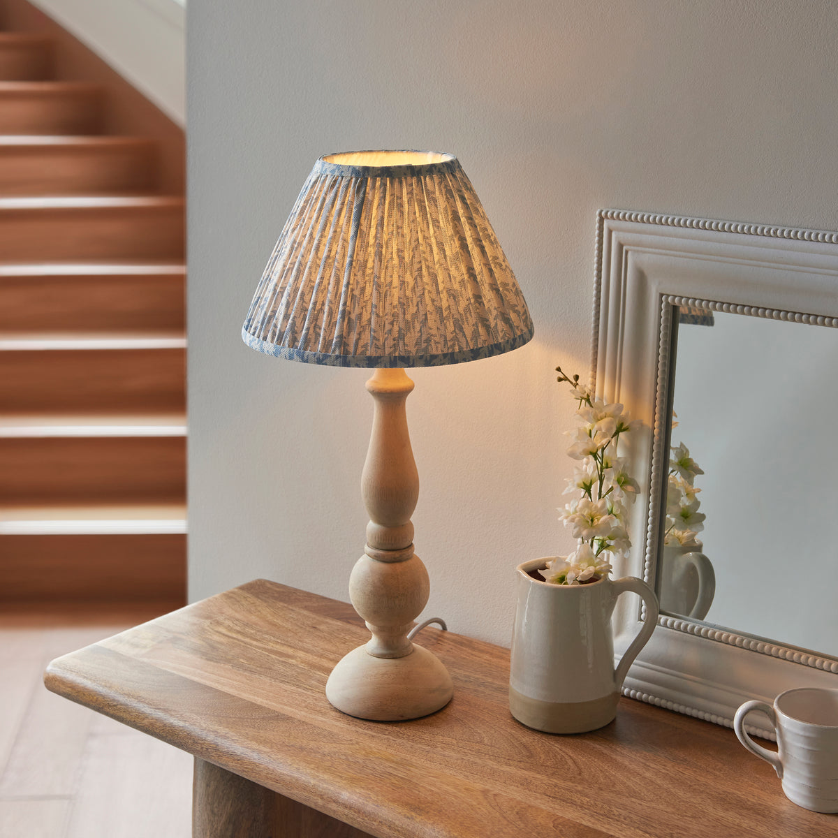 Hidcote & Leaf 30cm Shell bay blue shade – Comet Lighting