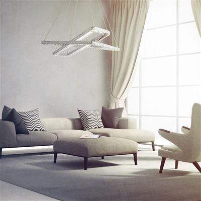Buy searchlight Searchlight Clover Chrome 2 Rectangle Frame Ceiling ...