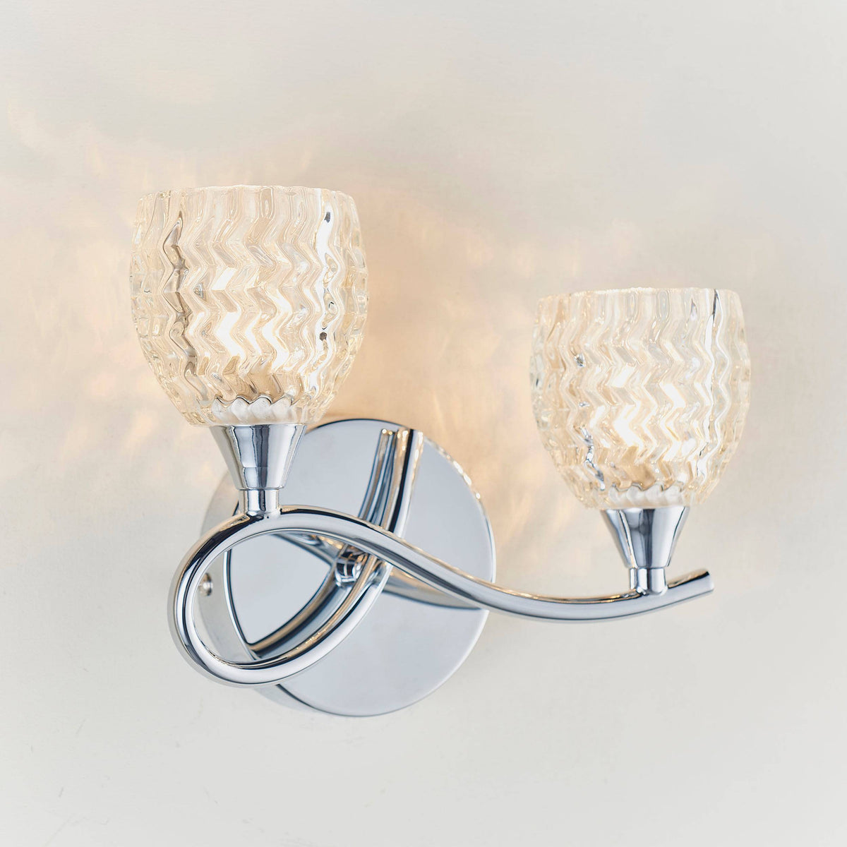 Boyer 2-Light Left Wall Light Chrome – Comet Lighting