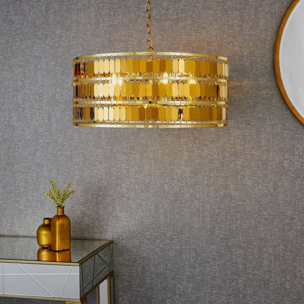 Buy Endon Eldora 5-Light Pendant Ceiling Light Gold in UK at the lowest ...