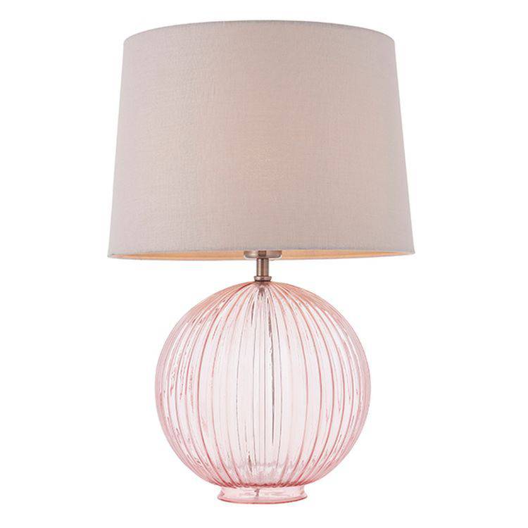 Jemma Dusky Pink Table Lamp & Mia Natural Shade – Comet Lighting