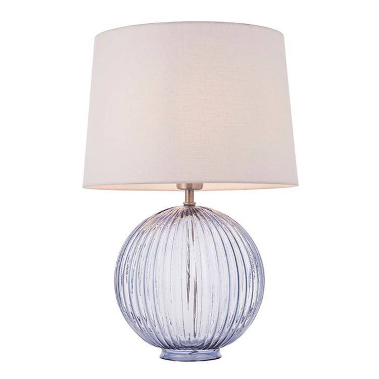 Jemma Smokey Grey Table Lamp & Mia Vintage White Shade – Comet Lighting