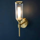 Buy Espire Avon Wall Light Satin Brass w/ Ribbed & Frosted Glass ...