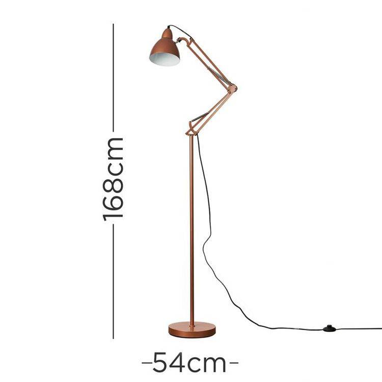 Buy Minisun Noya Adjustable Task Floor Lamp Copper in UK at the lowest ...