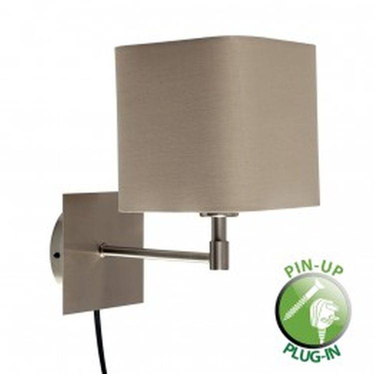 Buy Minisun Sheldon Nickel Wall Light Mink Shade Cable in UK at the ...
