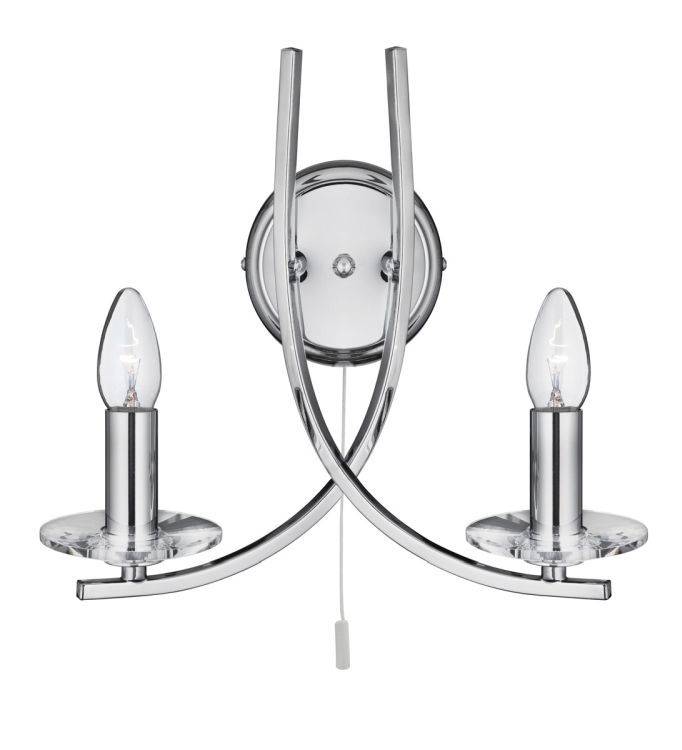 Searchlight Ascona Chrome Wall Light Glass – Comet Lighting