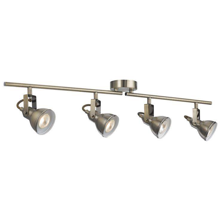Searchlight Focus Brass 4 Light Ceiling Spotlight Adjustable Bar ...