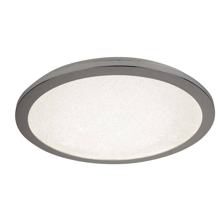 Searchlight LED Flush Ceiling Light, Dia 40cm, Chrome And Crystal Sand ...