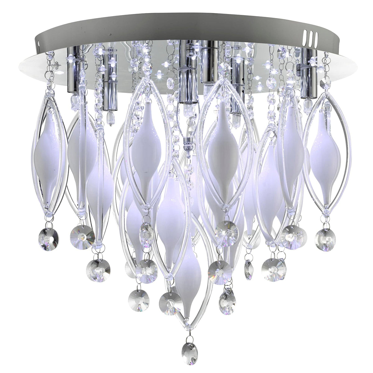 Spindle 6Lt LED Remote Control Flush - Chrome & Glass – Comet Lighting